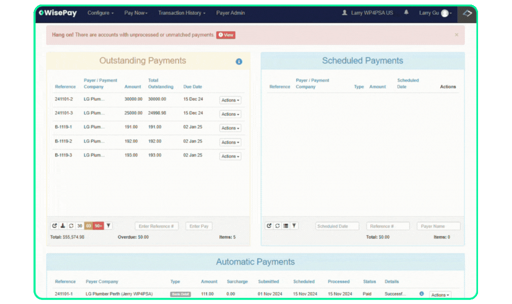 WisePay's NEW Multi-Invoice Batch Payment Feature